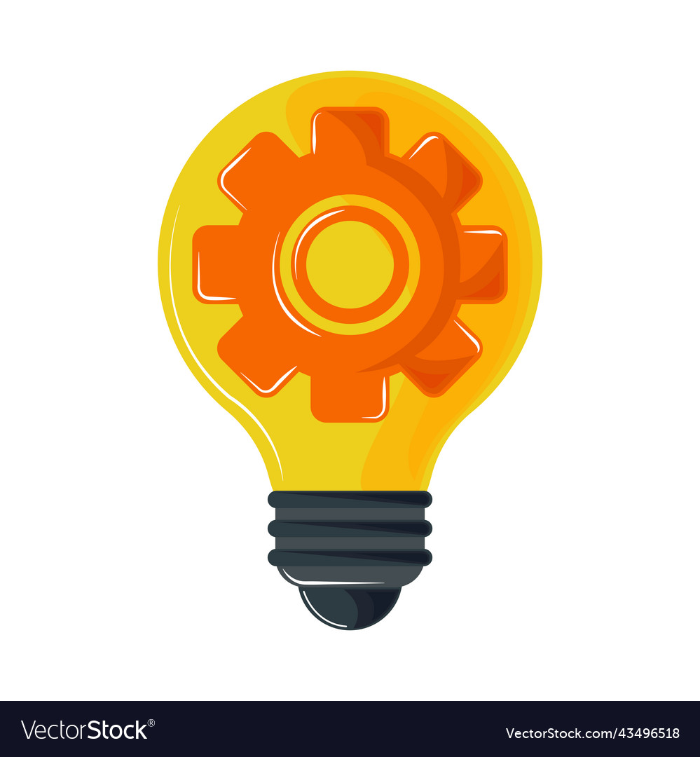 Light bulb gear Royalty Free Vector Image - VectorStock