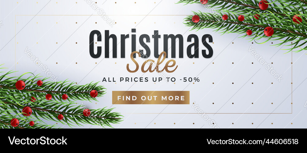 Merry christmas horizontal banner realistic design