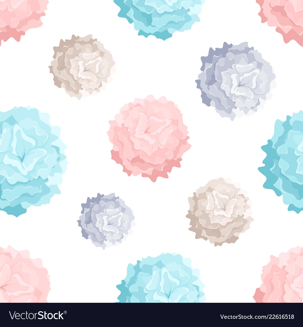 Modern seamless pattern with colorful pom poms Vector Image