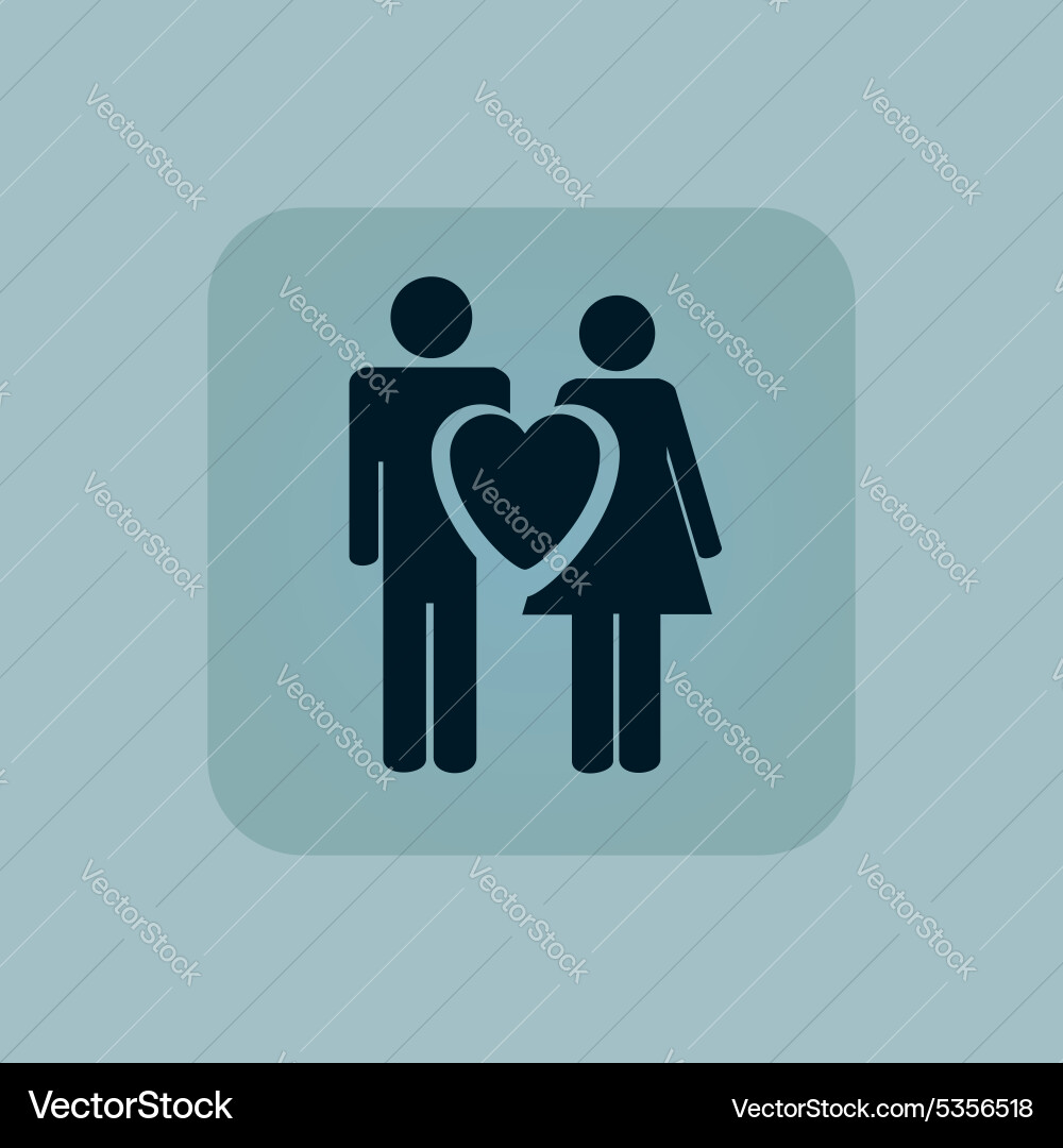 Pale blue love couple icon Royalty Free Vector Image
