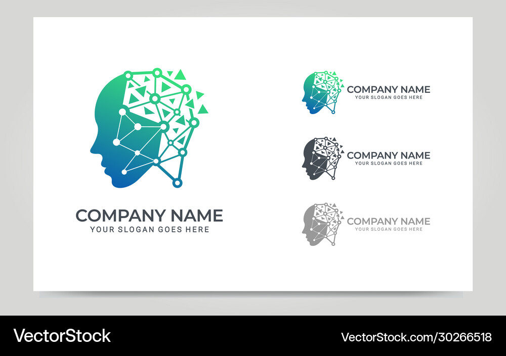 People abstract head logomodern human face Vector Image