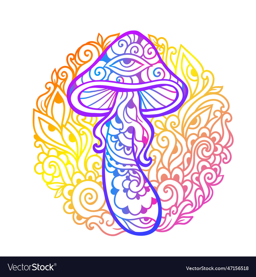 Psychedelic magic mushrooms Royalty Free Vector Image Psychedelic magic mushrooms Royalty Free Vector Image
