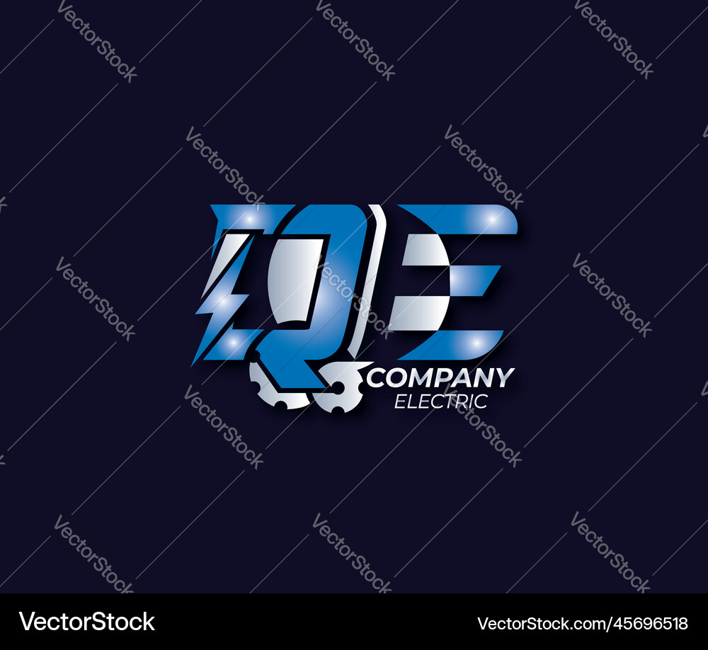 Qe letter creative electric power modern logo Vector Image
