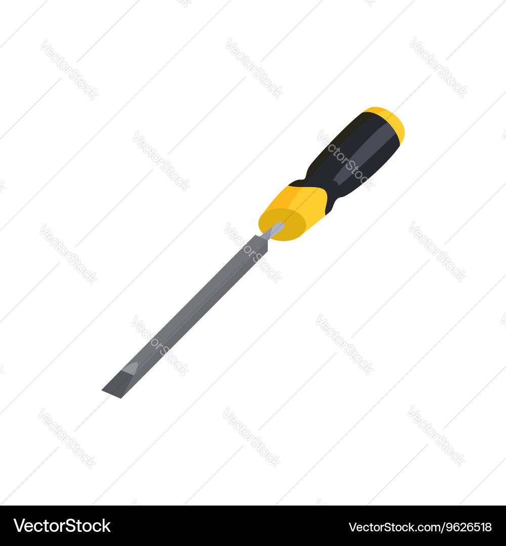 Screwdriver icon in cartoon style Royalty Free Vector Image