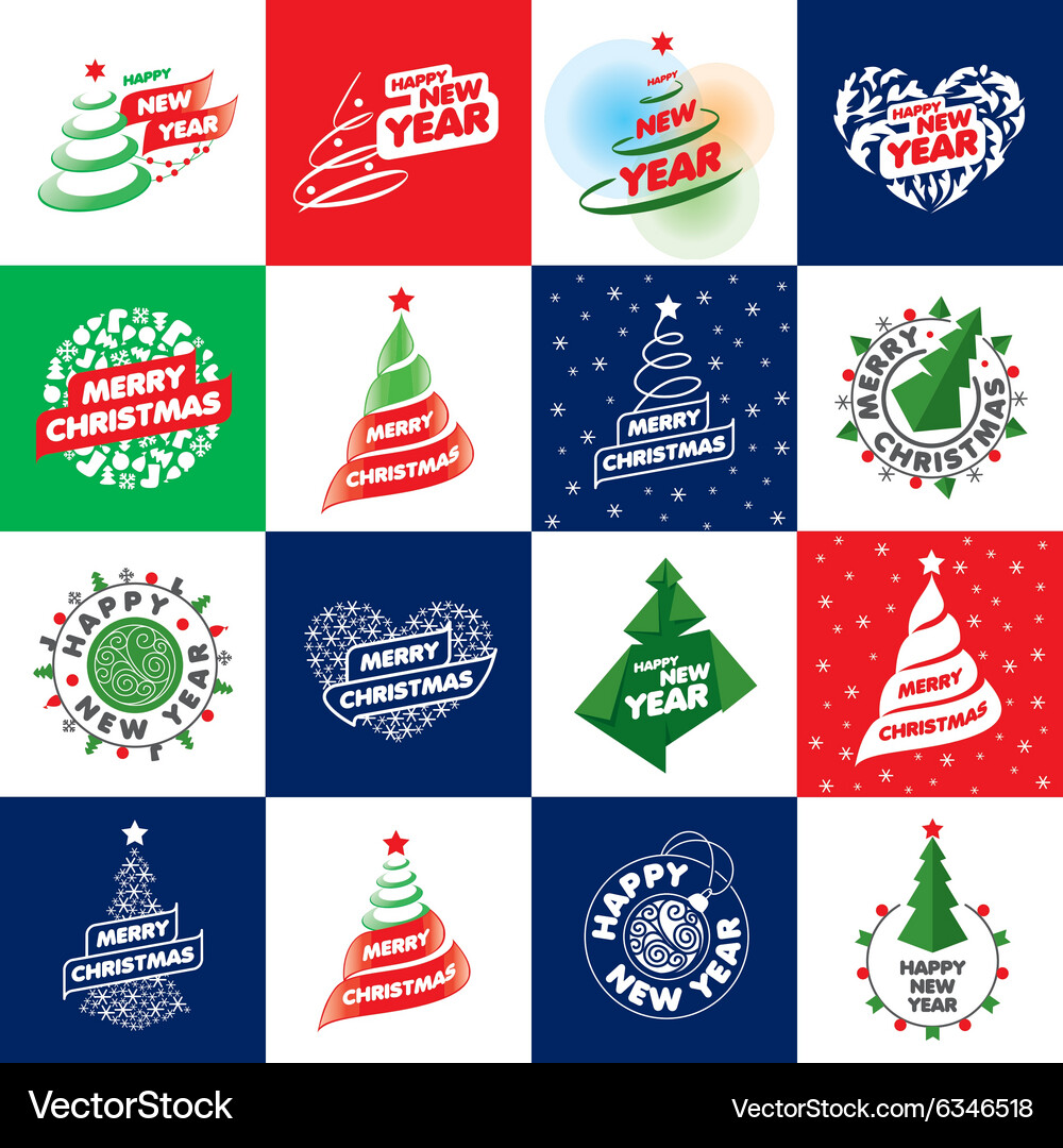 Set logos for christmas Royalty Free Vector Image