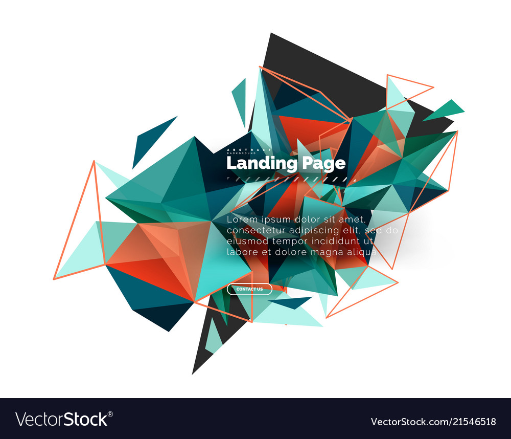 Triangular design abstract background landing Vector Image