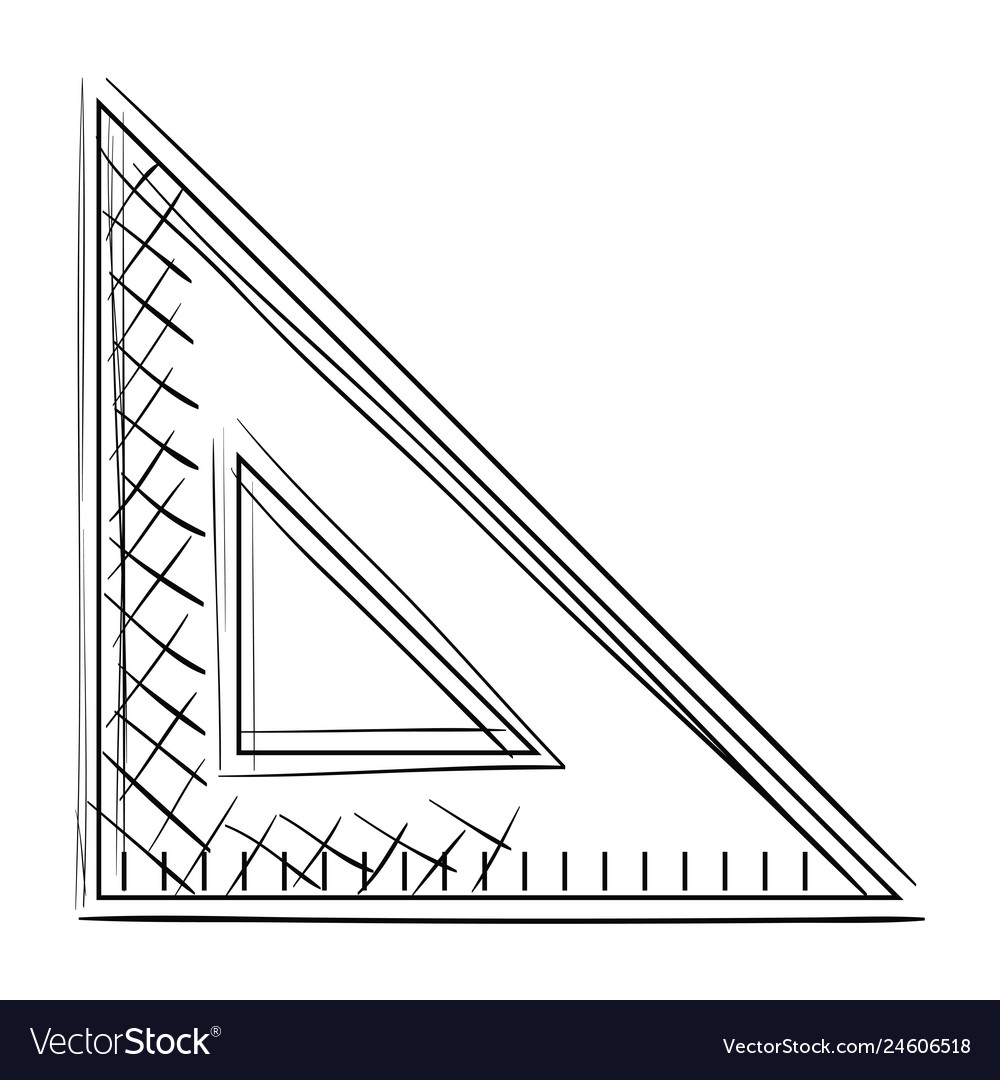 Triangular geometric rule school Royalty Free Vector Image