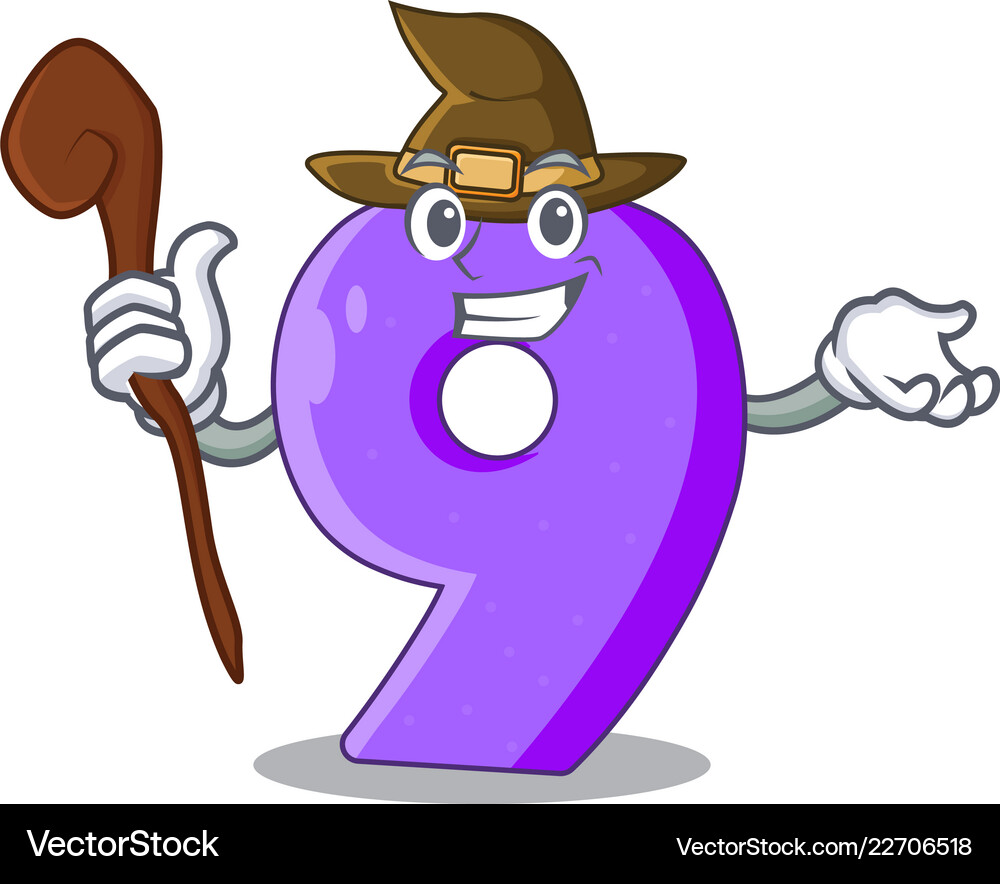 Witch number nine balloon font shaped charcter Vector Image