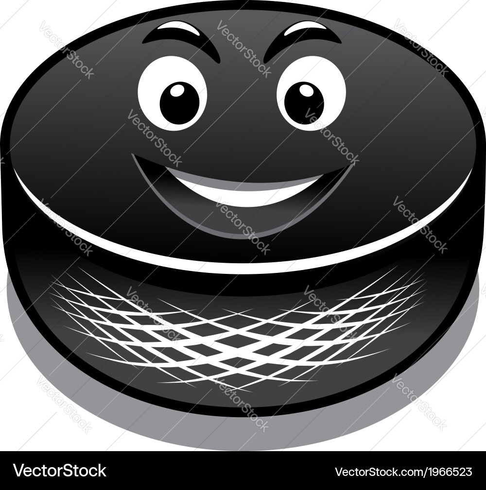 Cartoon hockey puck Royalty Free Vector Image - VectorStock
