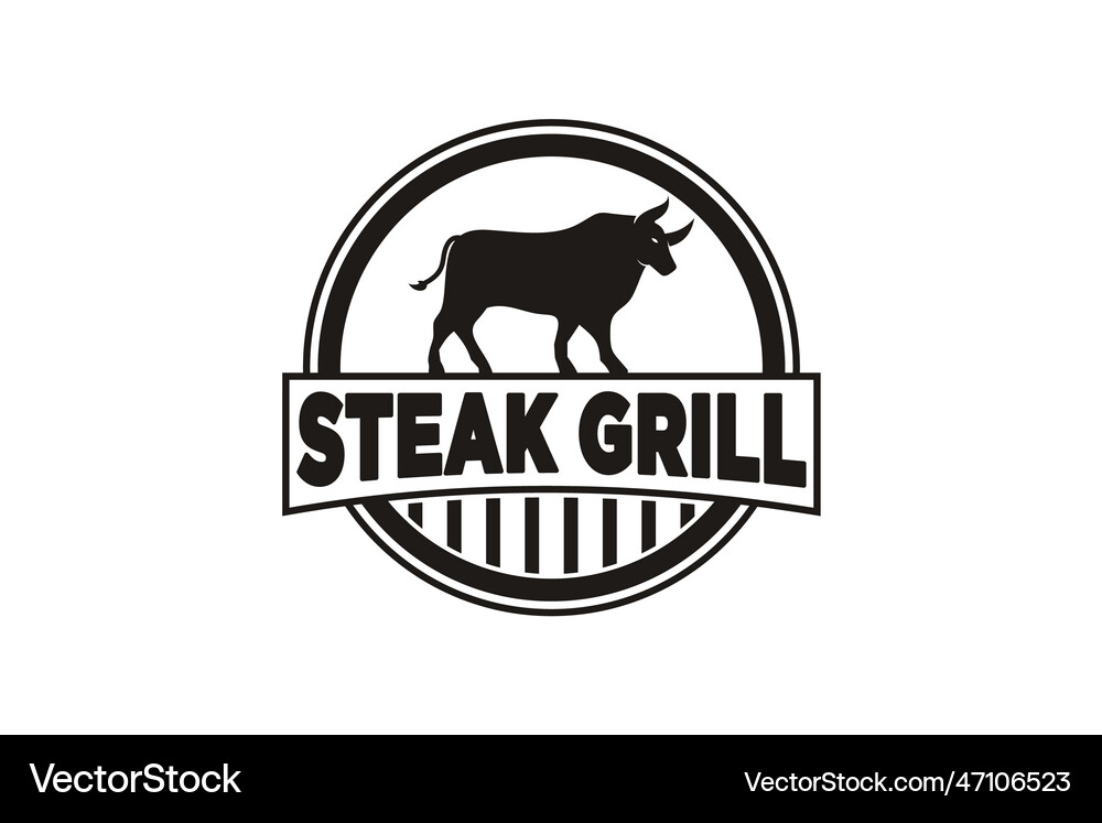 Cattle bull angus beef meat grill barbecue Vector Image