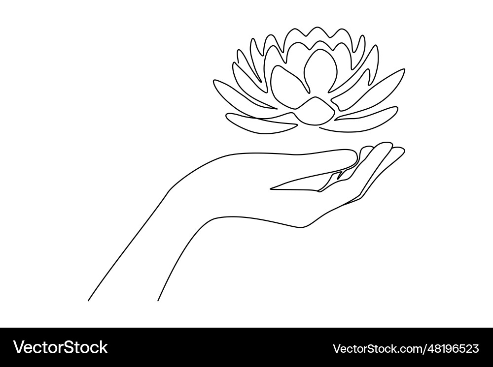 Continuous one line drawing of human hand Vector Image