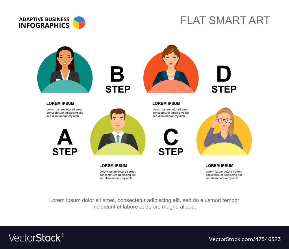 Four steps process chart template for presentation