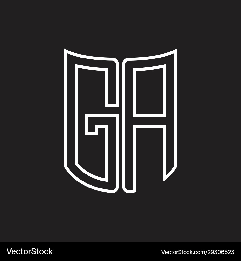 Ga logo monogram with ribbon style outline design Vector Image