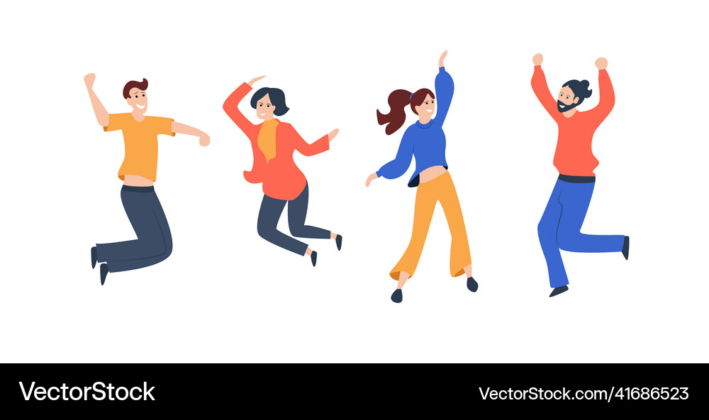 Happy cheerful people isolated on white Royalty Free Vector
