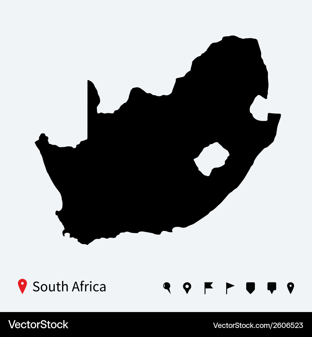 High detailed map south africa with navigation Vector Image