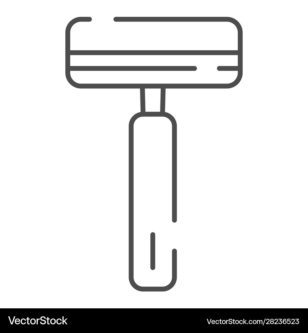 Mens razor thin line icon safety razor Royalty Free Vector