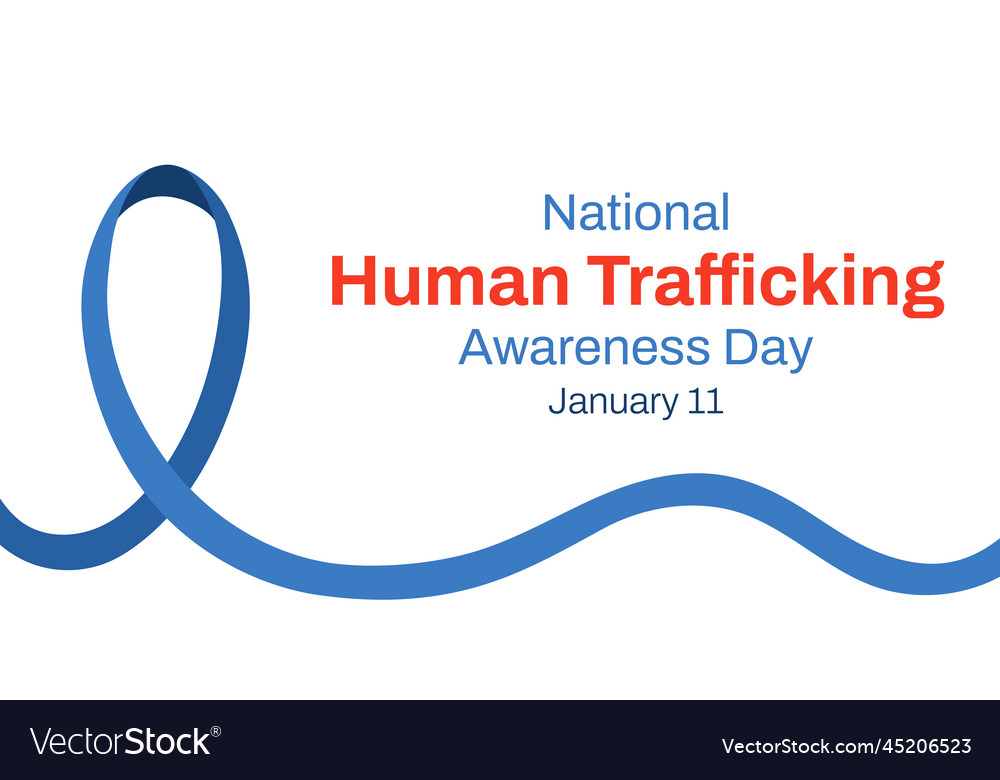 National Human Trafficking Awareness Day Held Vector Image