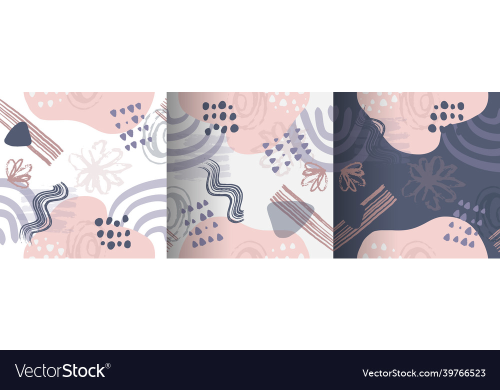 Organic seamless patterns Royalty Free Vector Image