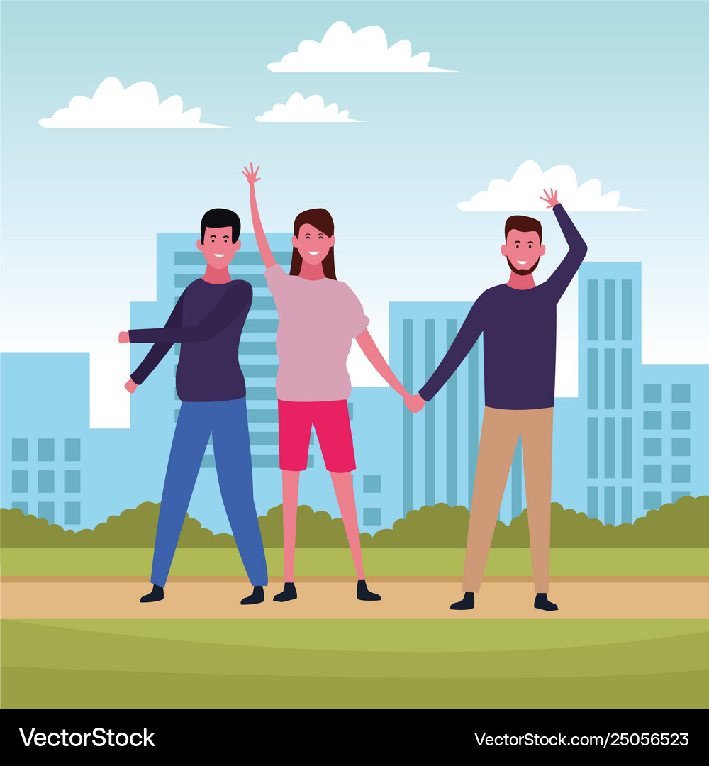 People friends cartoon Royalty Free Vector Image