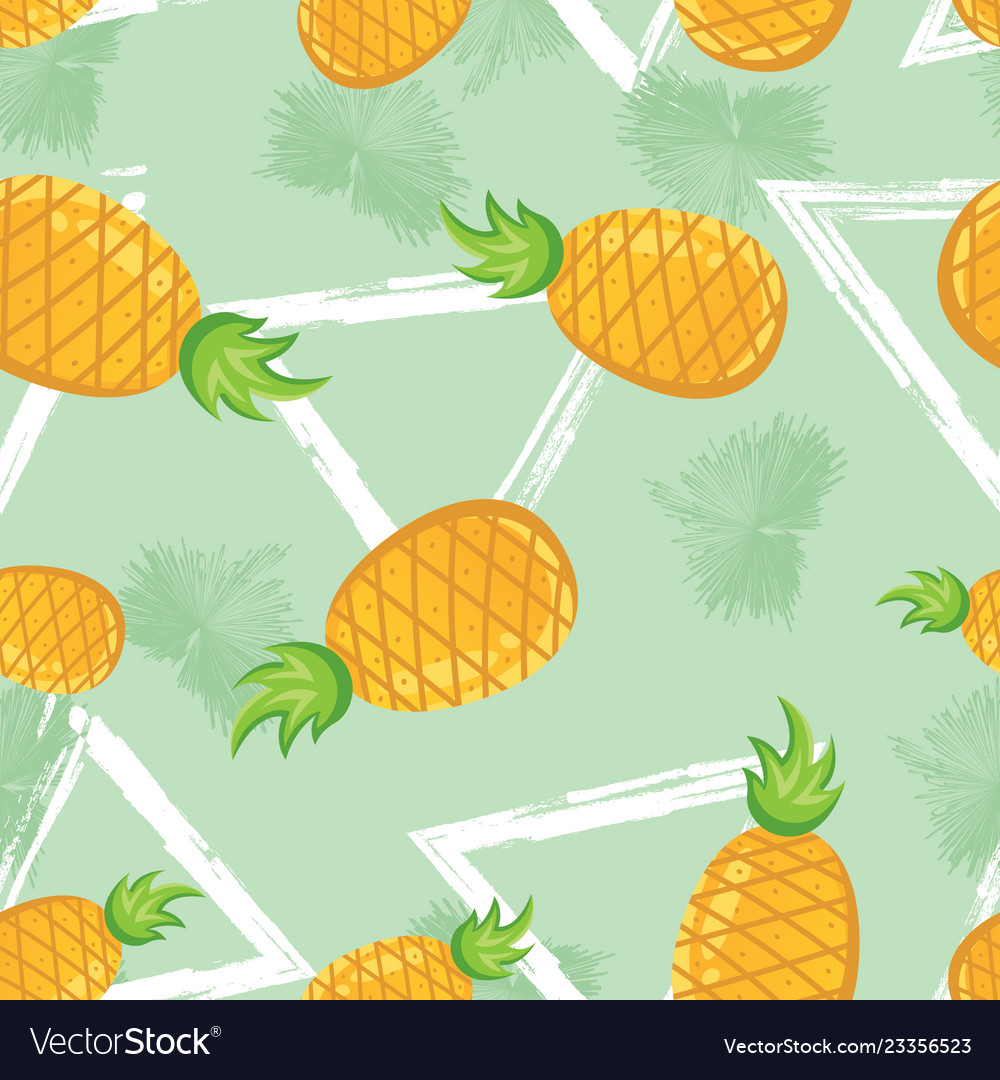 Pineapple seamless pattern on abstract background Vector Image