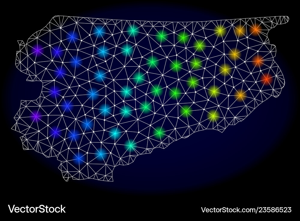 Polygonal wire frame mesh map of warmia-masuria Vector Image
