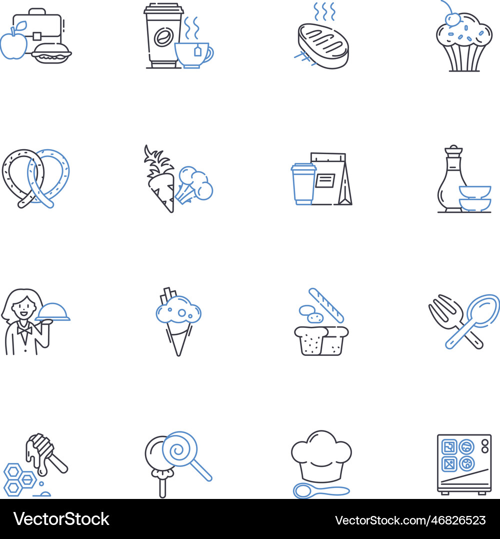 Scorching line icons collection heatwave Vector Image