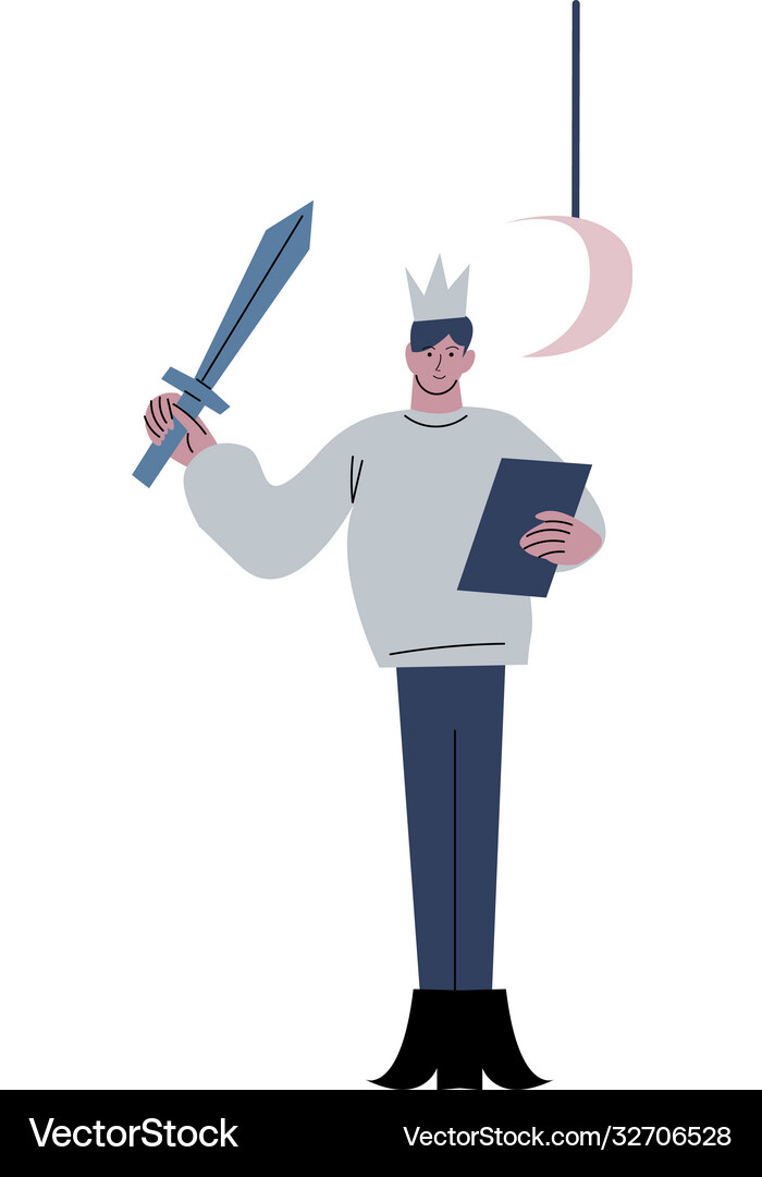 Actor playing role with scenario in hand involved Vector Image