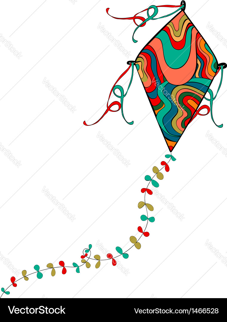 Colorful kite Royalty Free Vector Image - VectorStock
