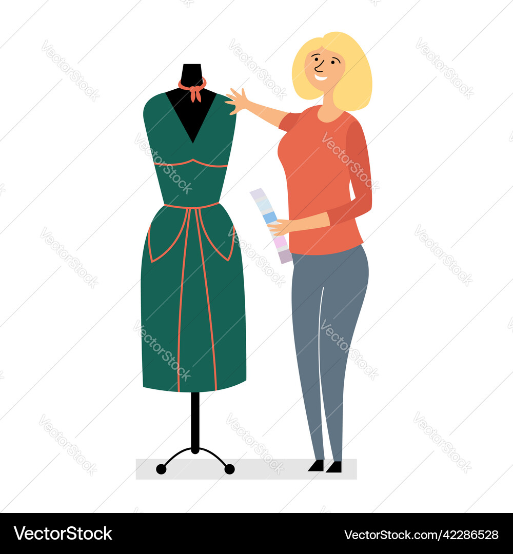Designer clothes made a dress Royalty Free Vector Image