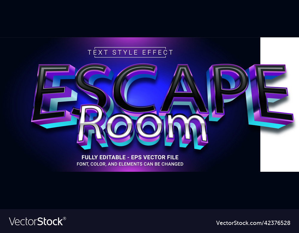 Escape room text style effect editable graphic Vector Image