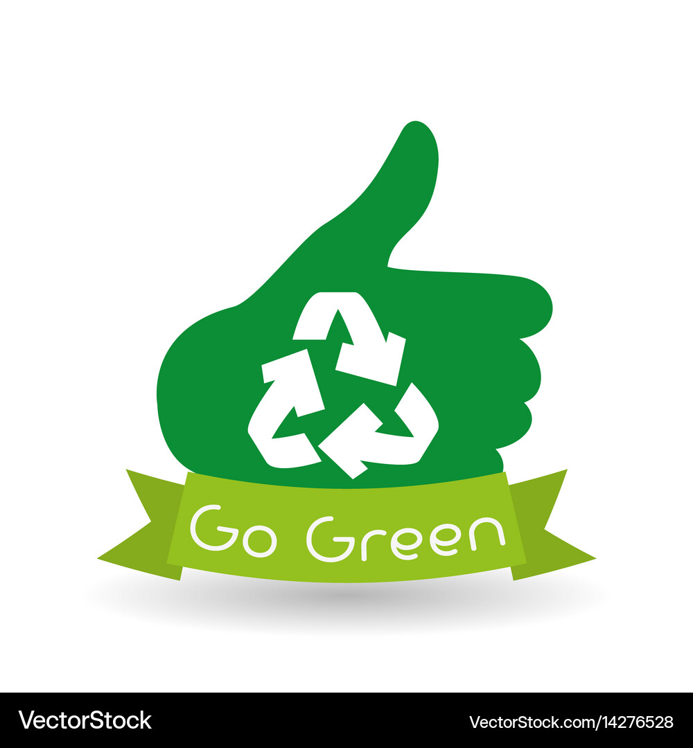 Go green design eco concept white background Vector Image