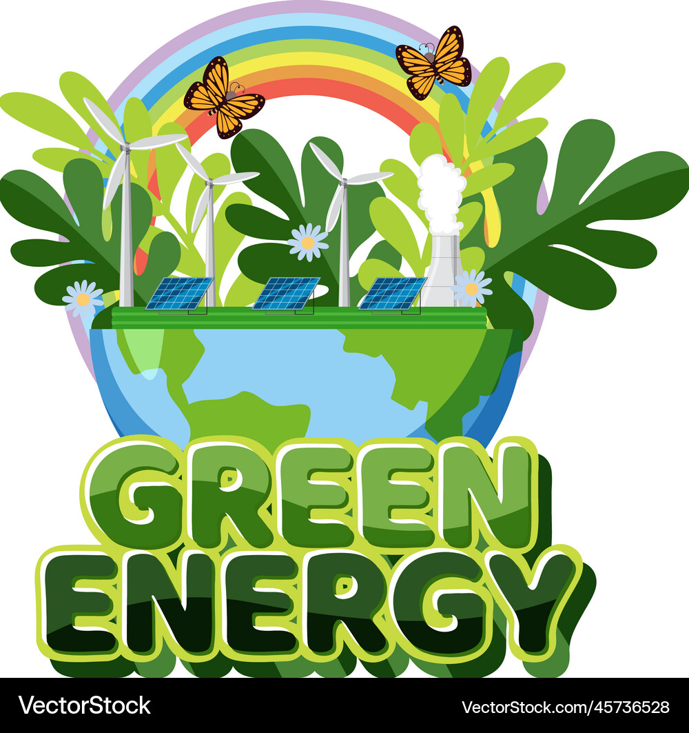 Green energy logo banner Royalty Free Vector Image
