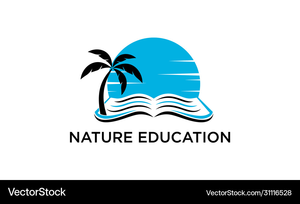 Nature education for school logo design Royalty Free Vector