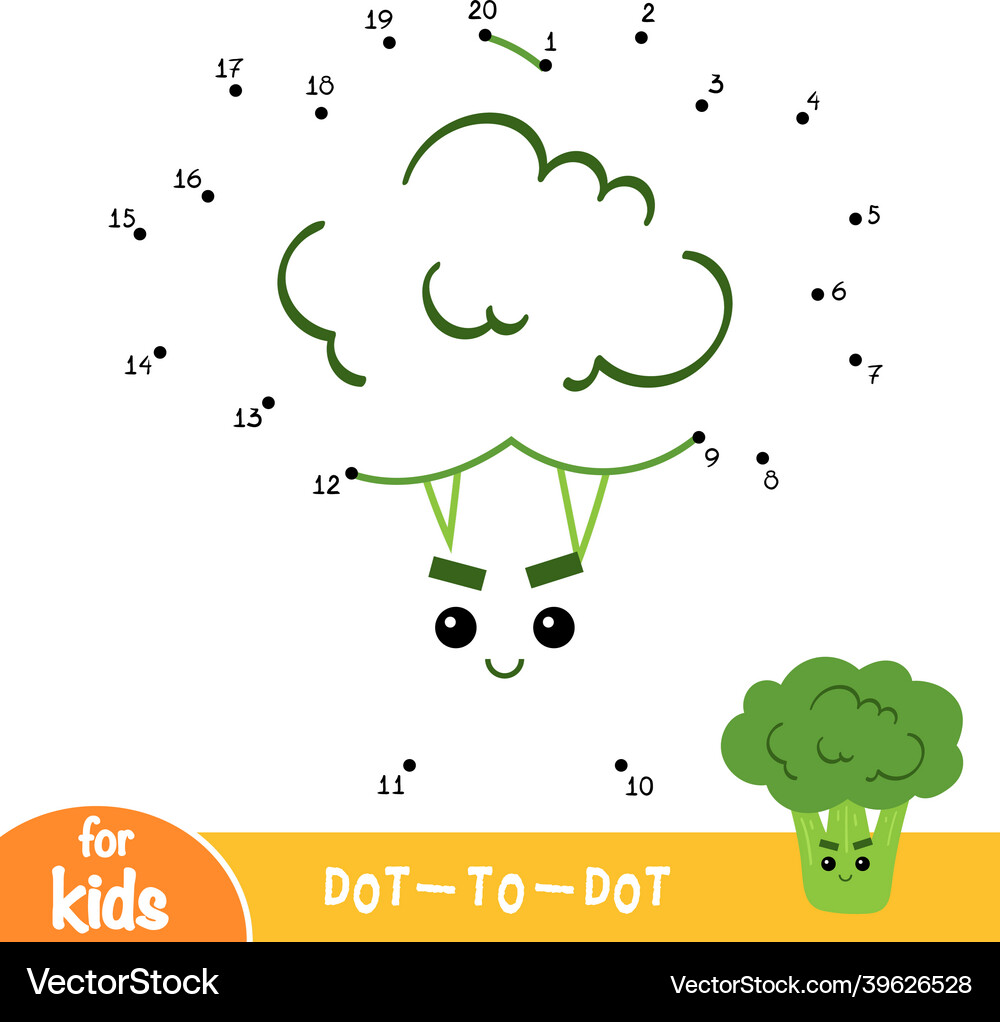 Numbers game education game for children broccoli Vector Image