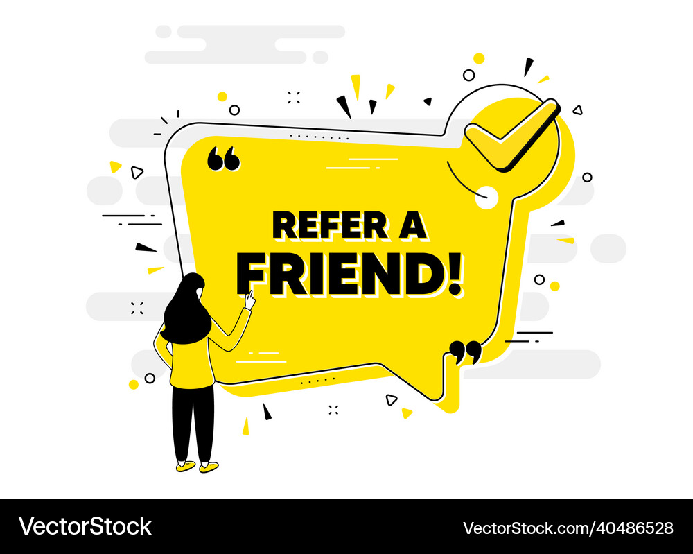 Refer a friend symbol referral program sign Vector Image