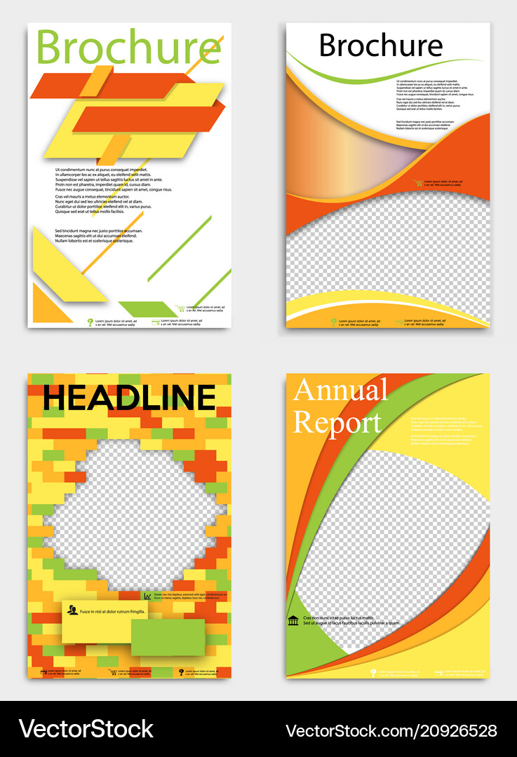 Set of abstract brochure template flyer layout Vector Image