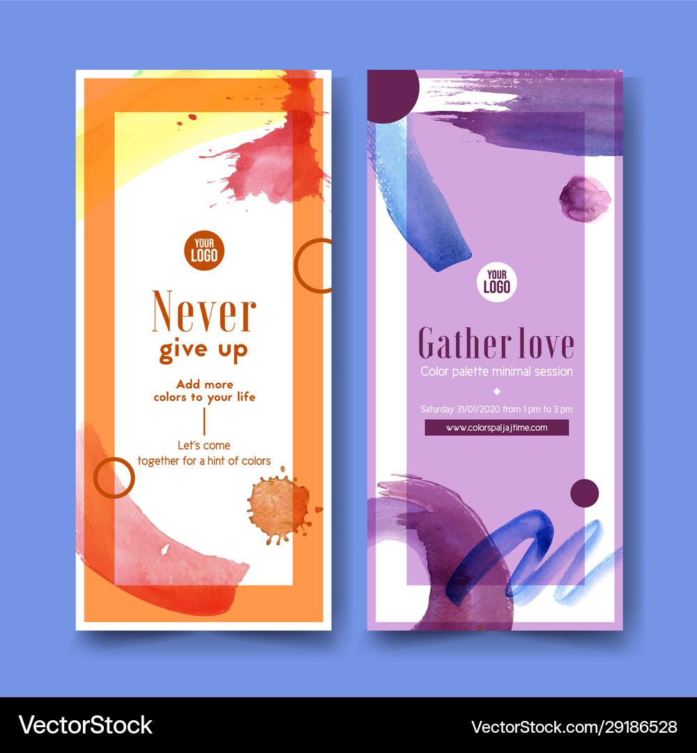 Splash color flyer design with circle line Vector Image