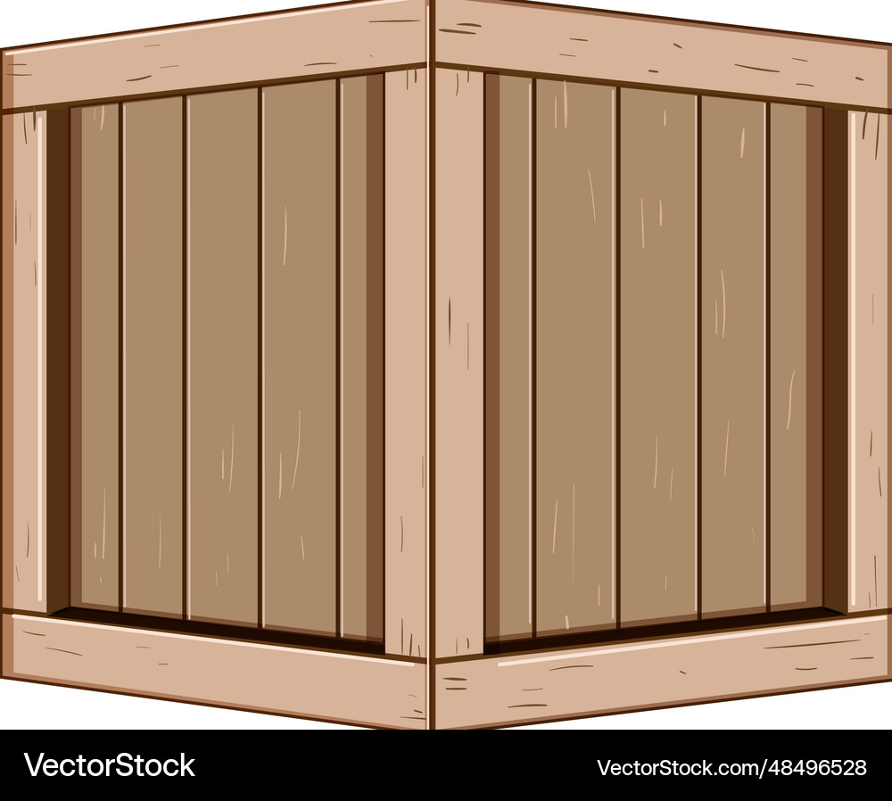 Timber wooden crate cartoon Royalty Free Vector Image