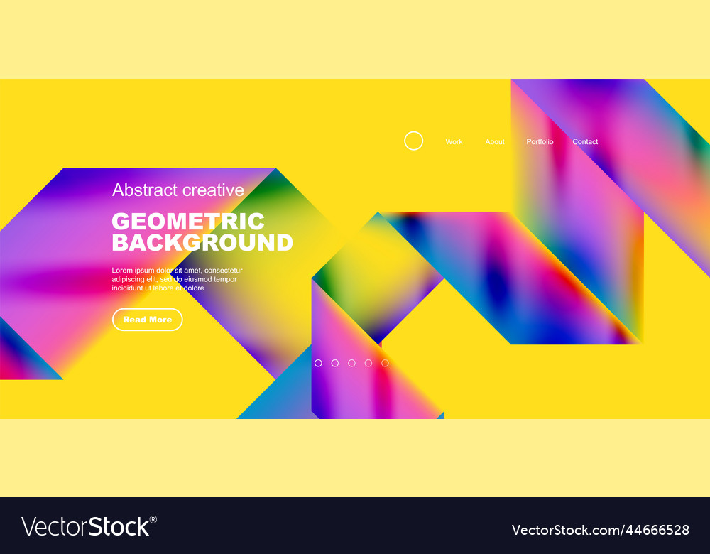 Triangles with fluid gradients abstract landing Vector Image