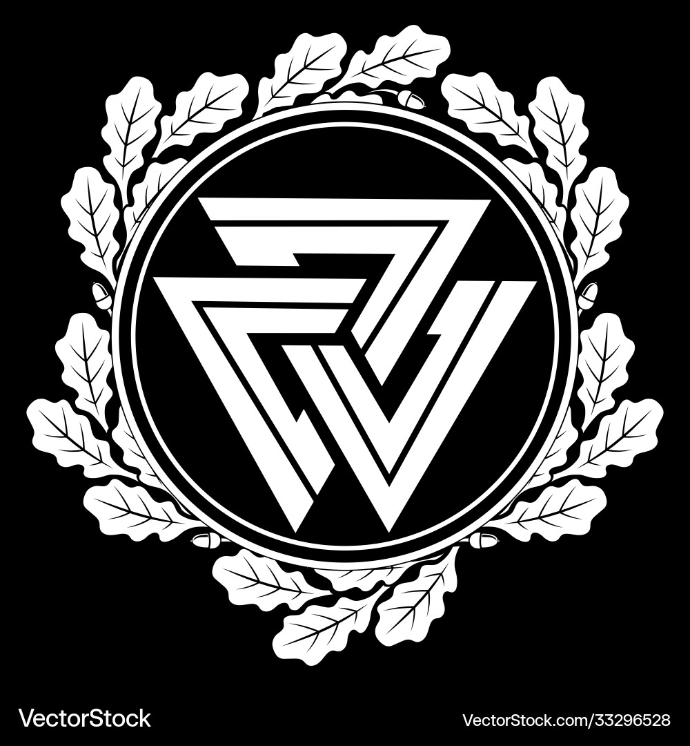 Valknut ancient pagan nordic germanic symbol and Vector Image