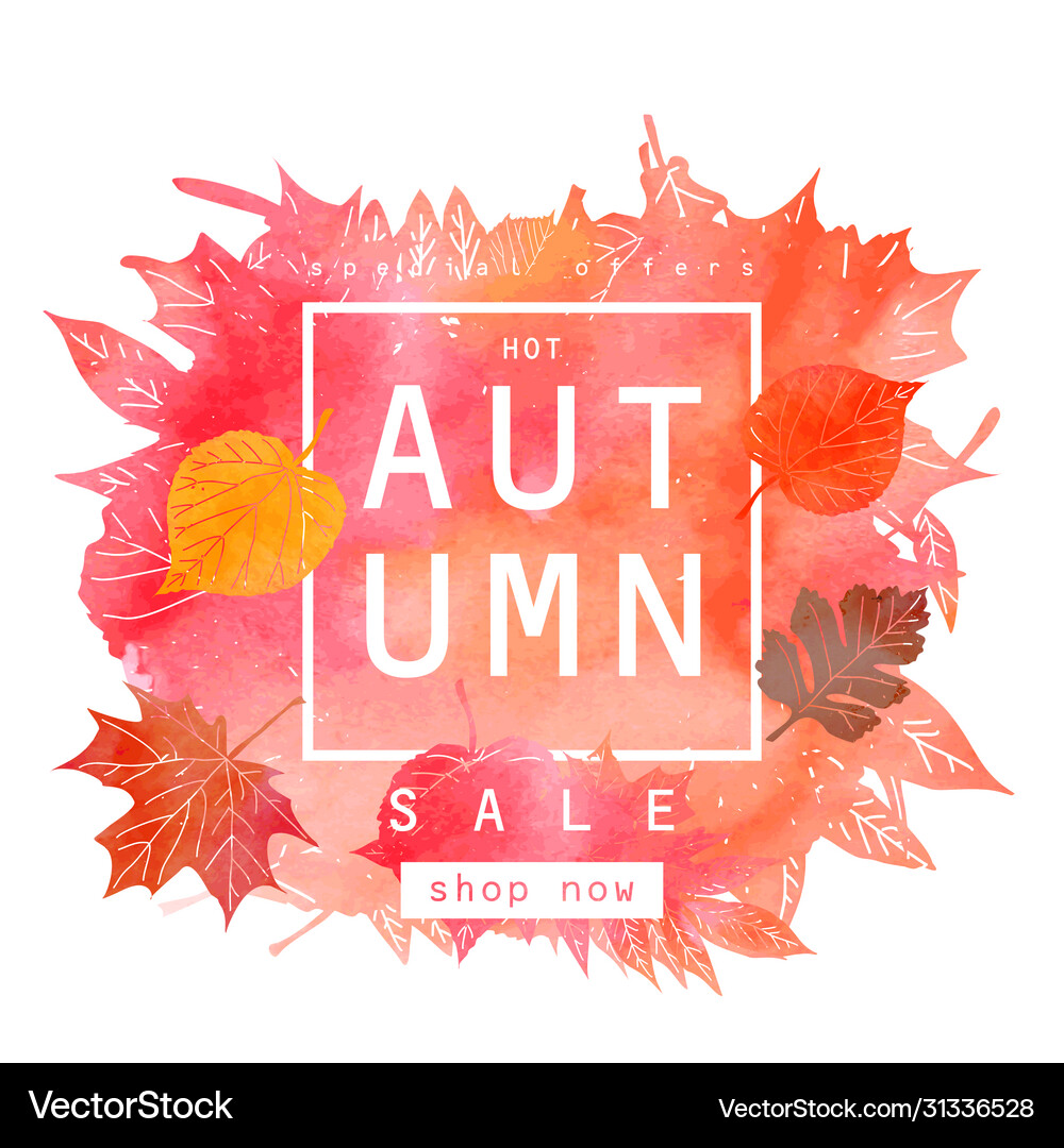 Watercolor autumn foliage Royalty Free Vector Image