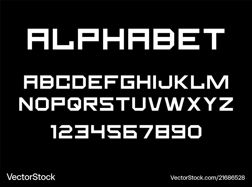 White of font and alphabet Royalty Free Vector Image