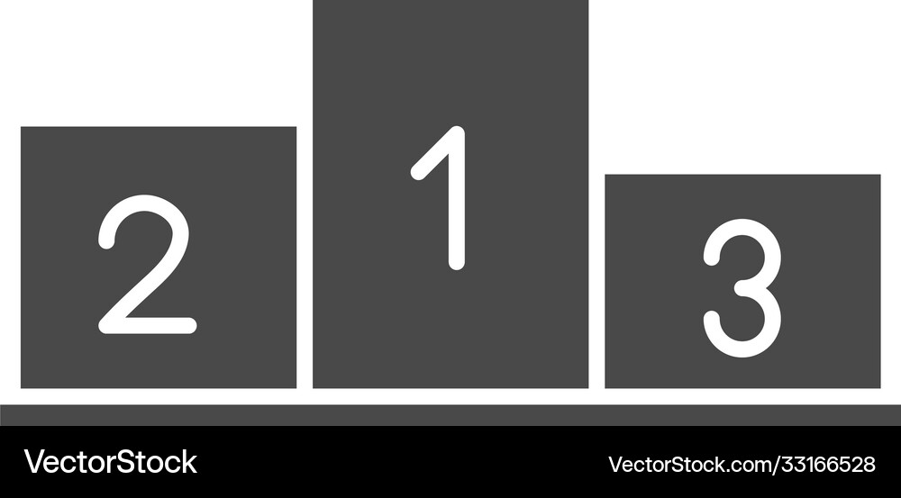 Winners podium with numbers competition silhouette