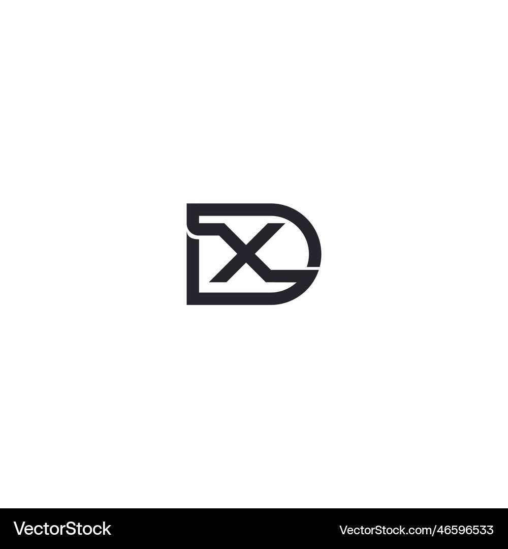 Alphabet letters monogram logo dx xd d and x Vector Image