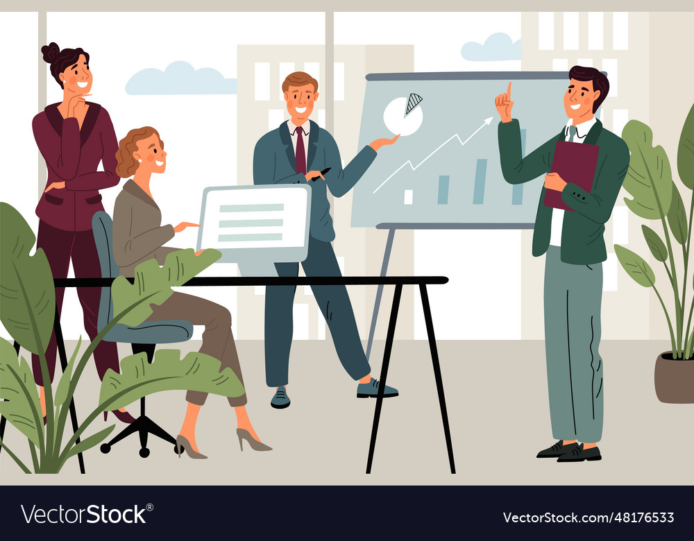 Business negotiations meeting in conference room Vector Image