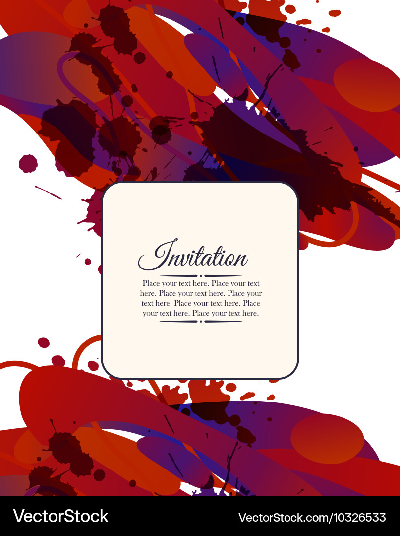 Colorful decorative invitation card with free Vector Image