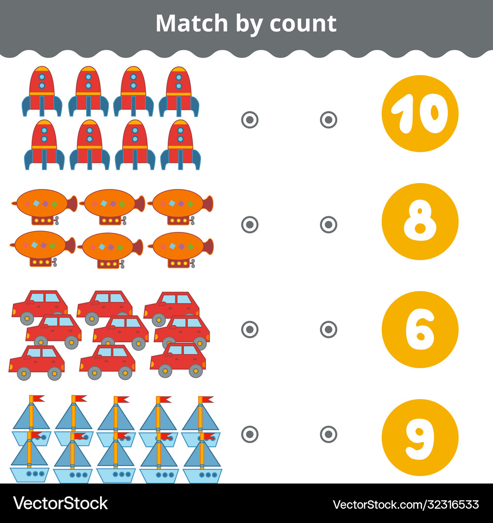 Counting game for children count items in the Vector Image