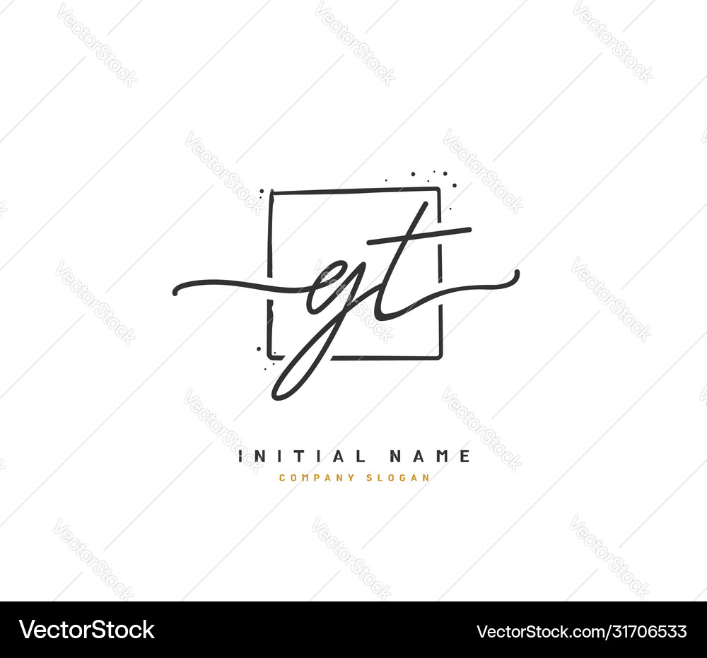G t gt beauty initial logo handwriting logo Vector Image