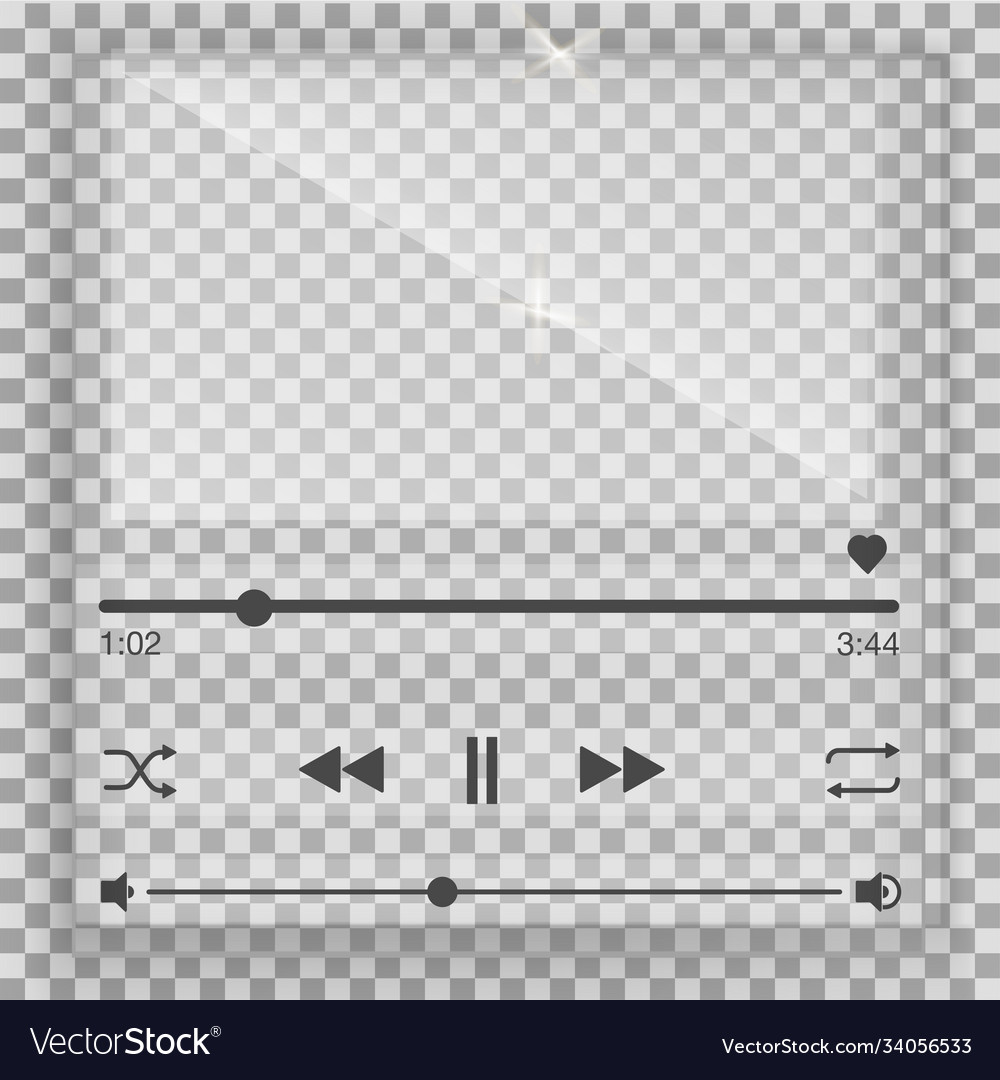 Glass player interface transparent window Vector Image