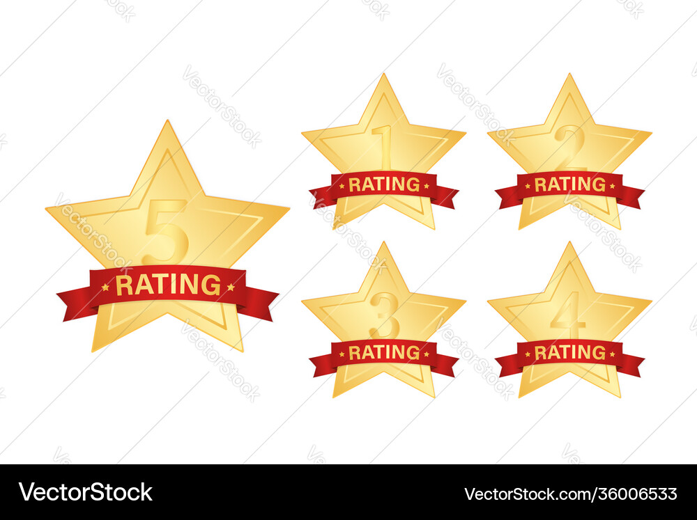 Gold star icon on white background bright star Vector Image